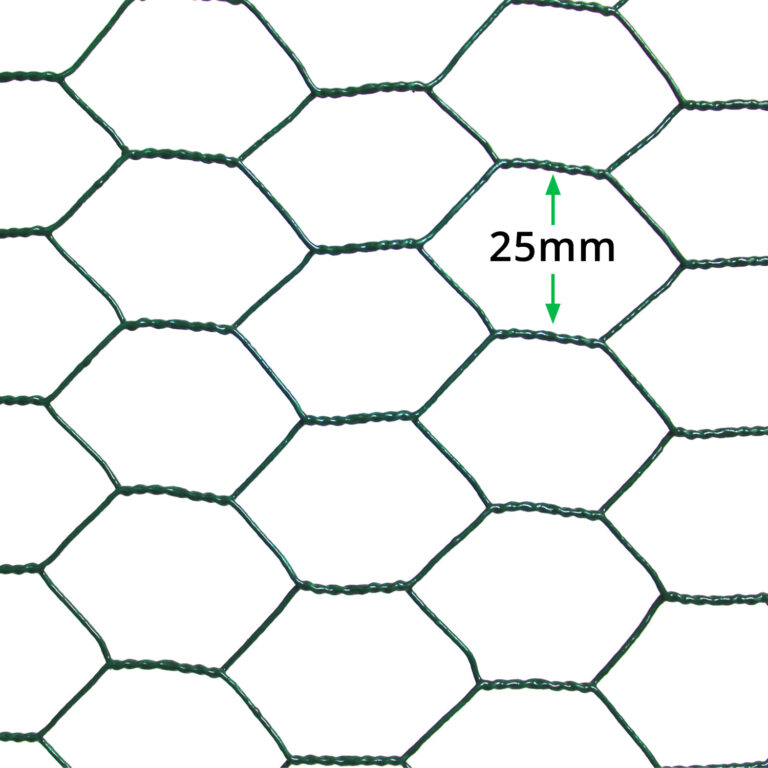 25mm BUDGET Green PVC Wire Netting (H1m x L50m) - 1.2mm | Wire Fence