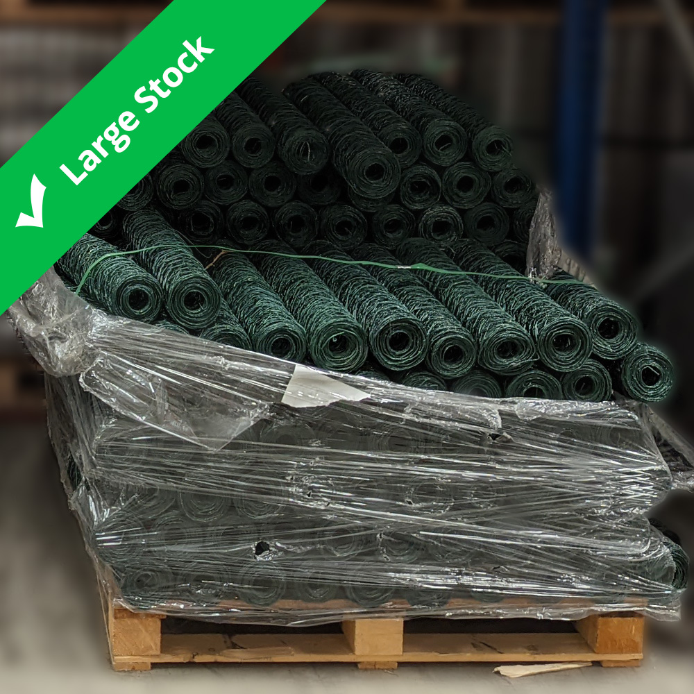 25mm BUDGET Green PVC Wire Netting (H1m x L10m) - 1.2mm | Wire Fence