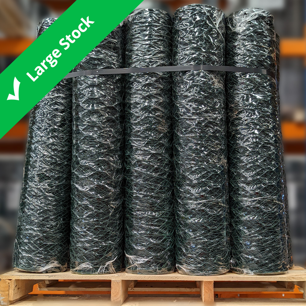 50mm BUDGET Green PVC Wire Netting (H1m x L50m) - 1.2mm | Wire Fence