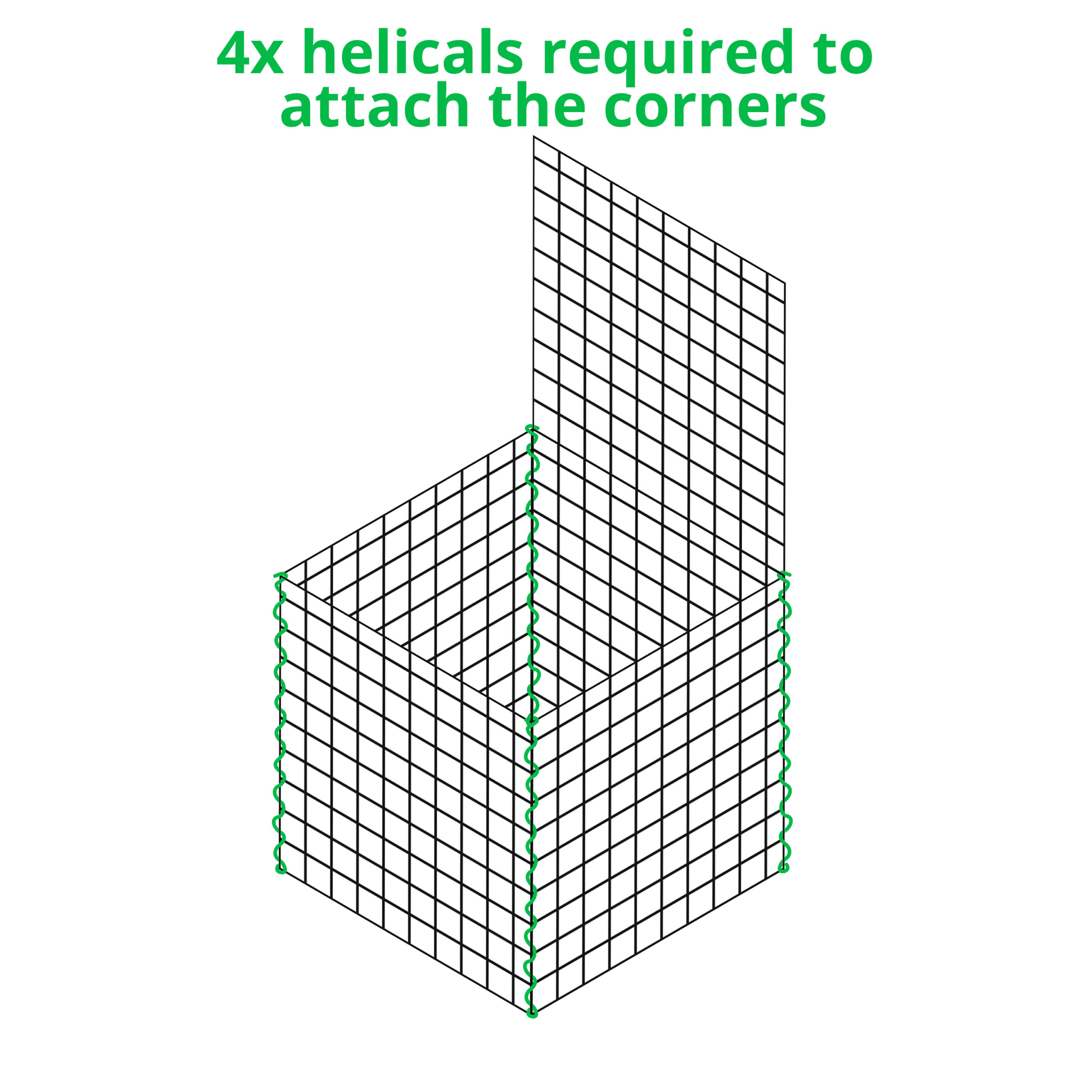 Helical Corner Kit for 1x H45cm Gabion (Pack of 2) | Wire Fence