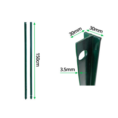 1.5m PVC Coated T Post | Wire Fence