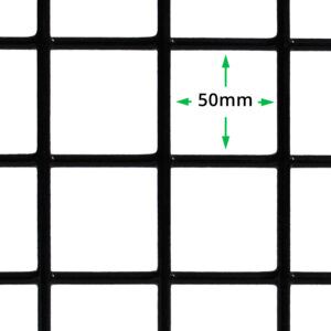 50mm x 50mm PREMIUM Black PVC Wire Mesh (H1.5m x L25m) - 3.5mm | Wire Fence