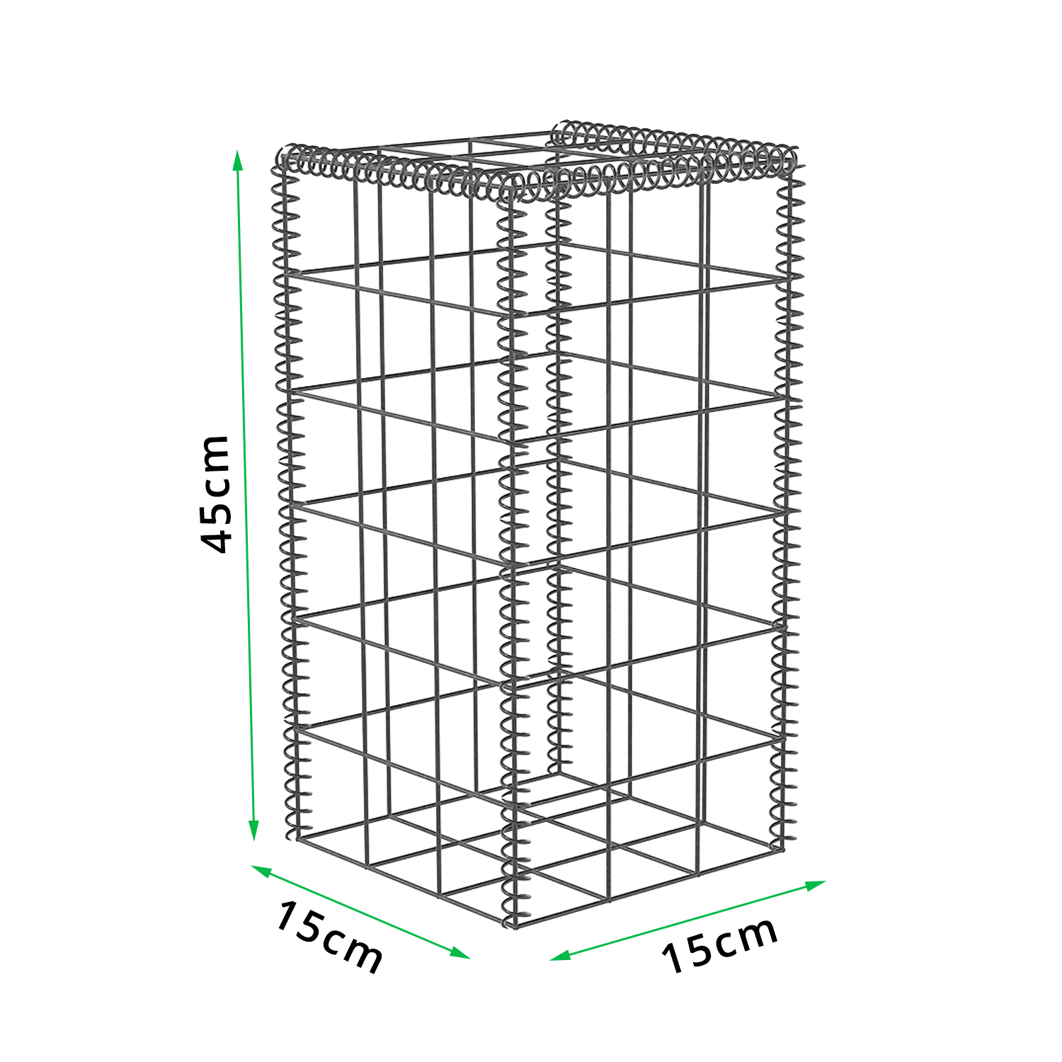 L15cm x D15cm x H45cm Gabion Column Kit (5mm dia.) | Wire Fence