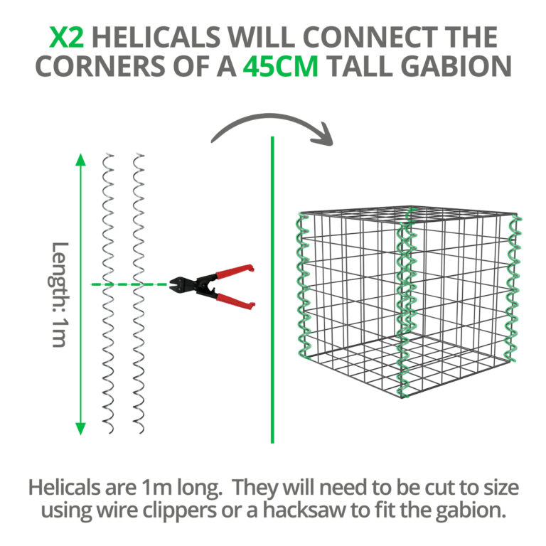 Helical Corner Kit for 1x H45cm Gabion (Pack of 2) | Wire Fence