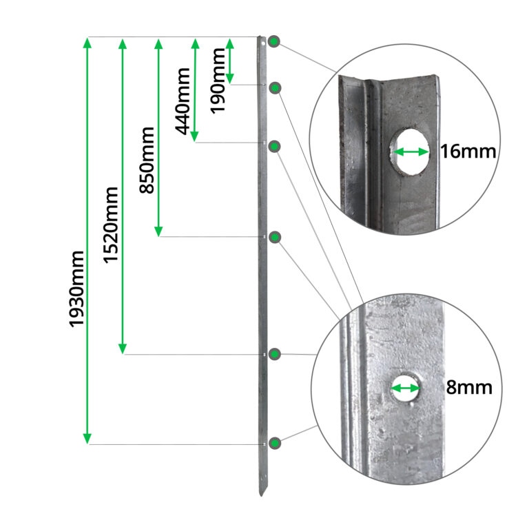 2.25m Galvanised T Post | Wire Fence