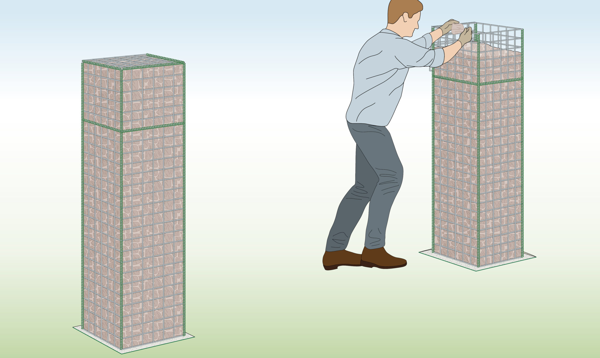 How to Make Gabion Pillars (WITH IMAGES) | Wire Fence