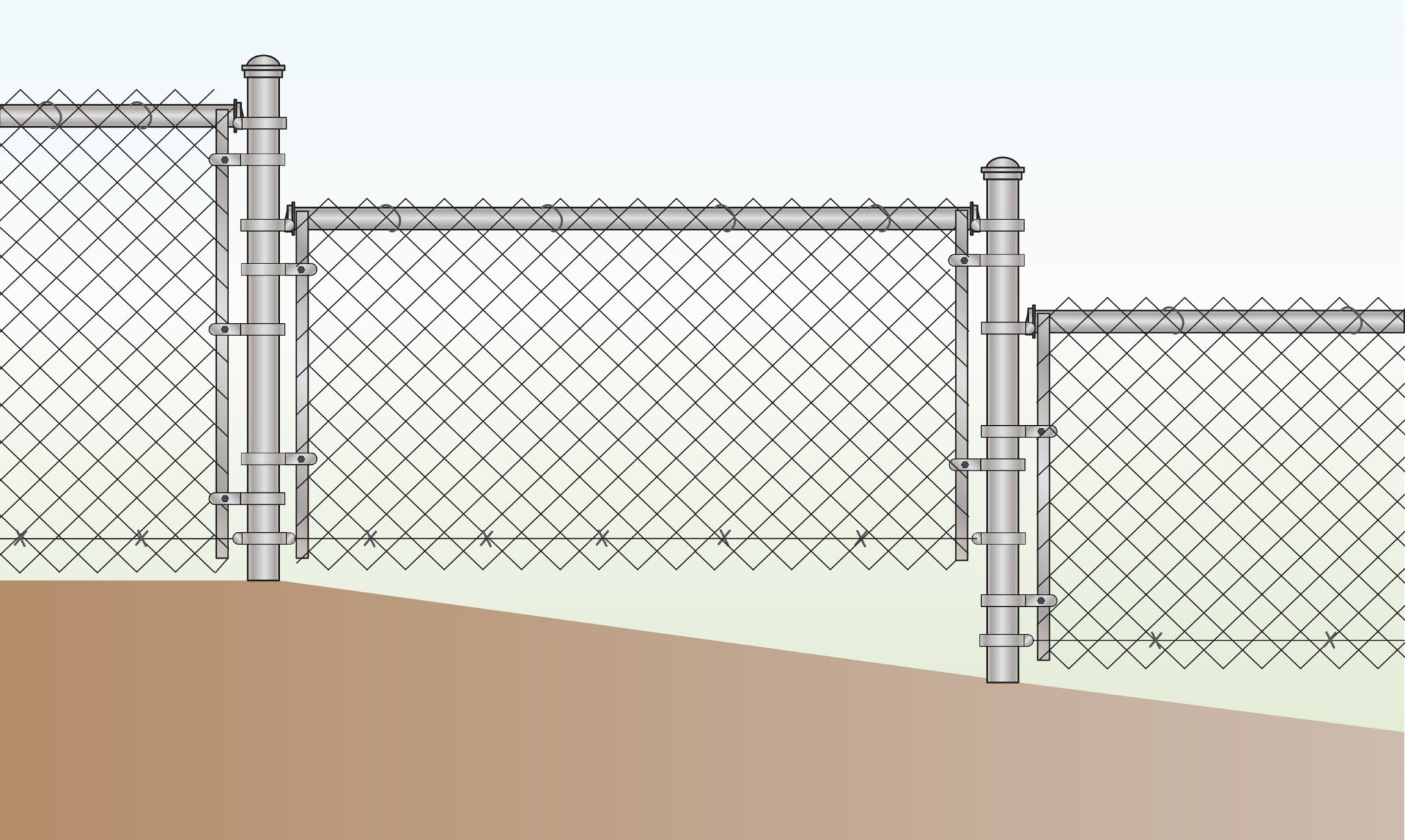 How to Install Chain Link Fence on a Slope | Wire Fence